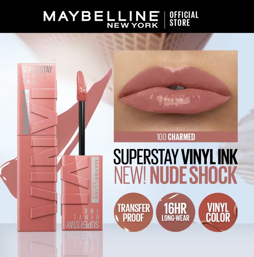 Maybelline Superstay Vinyl Ink Lipstick in Charmed, Beauty & Personal ...