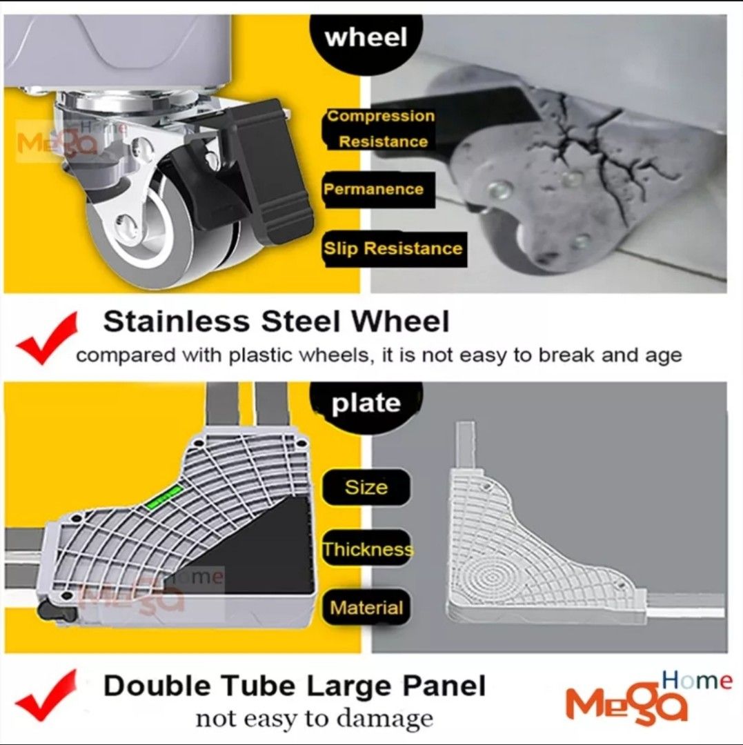 MegaHome Refrigerator Rack Stand Washing Machine Foot Stand with ...