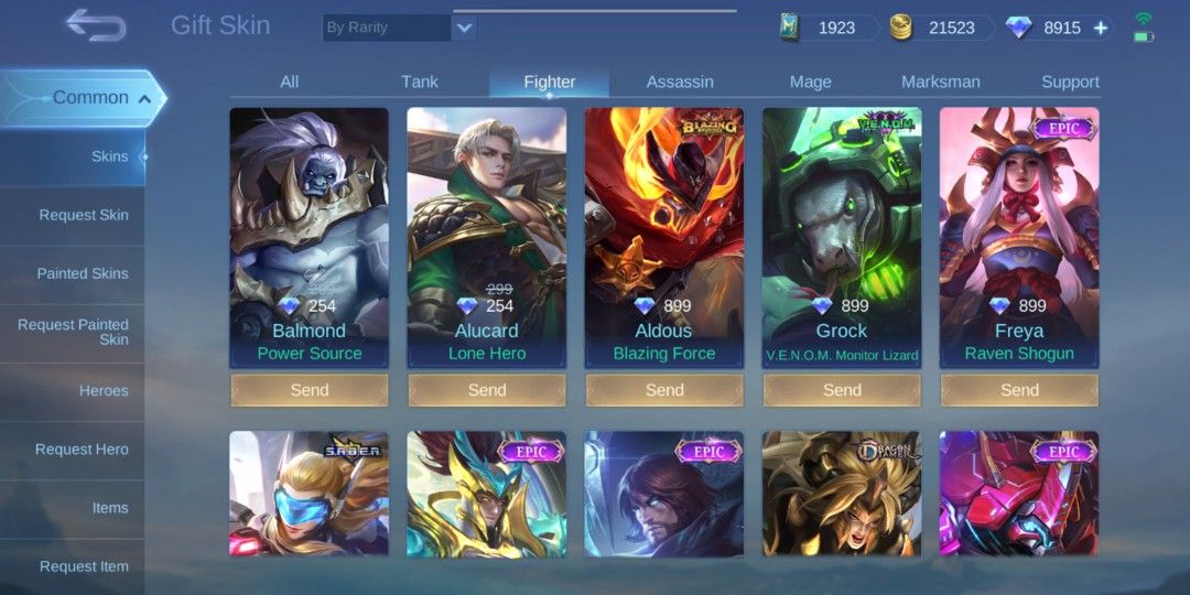 MLBB Skins via Gift, Video Gaming, Video Games, Others on Carousell