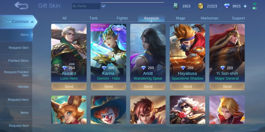MLBB Skins via Gift, Video Gaming, Video Games, Others on Carousell
