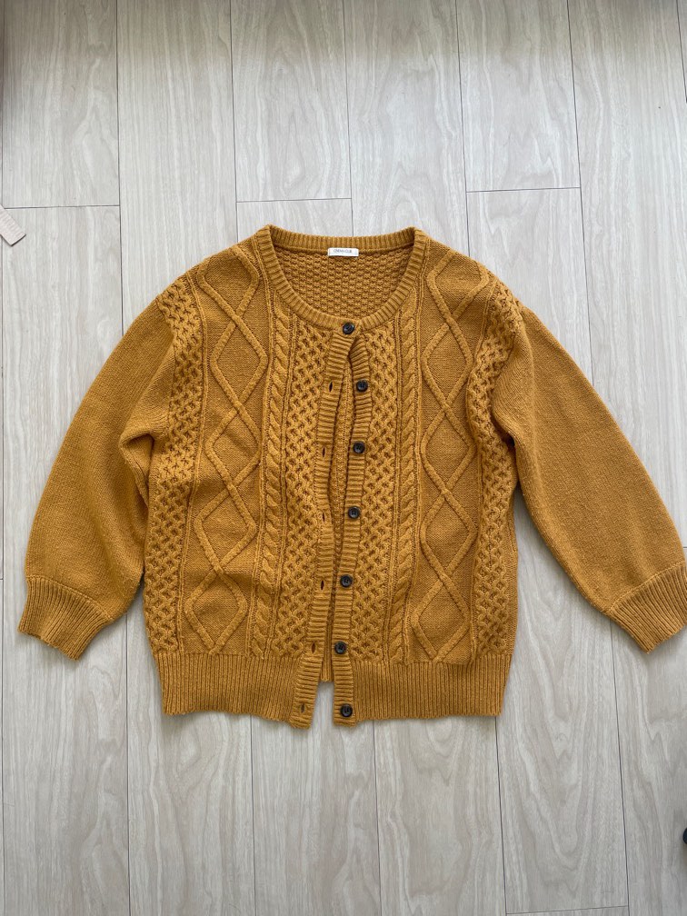 Cinema Club Mustard Yellow Knit Cardigan Jacket on Carousell