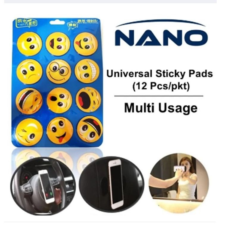Nano GEL Universal Sticky Pads (12 Pack), Removable and Reusable Non ...