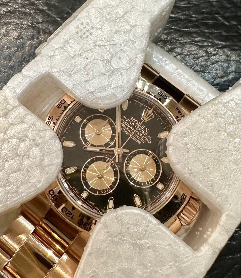 NOS Rolex Daytona Everose Gold 116505 Reverse Panda FULL RG, Luxury ...