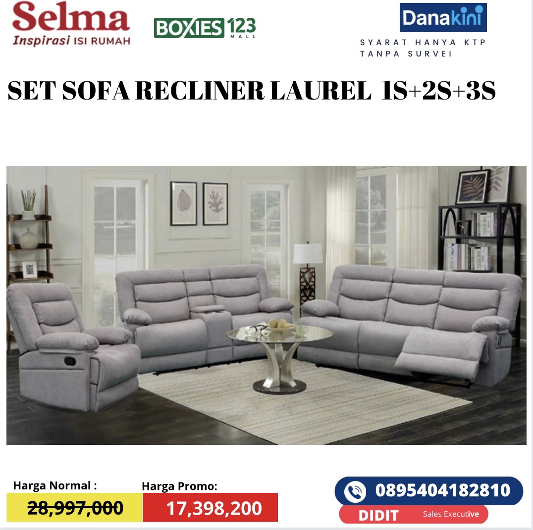 OBRAL SOFA SET RECLINER BAHAN KAIN BISA CICILAN, Perabotan Rumah di ...