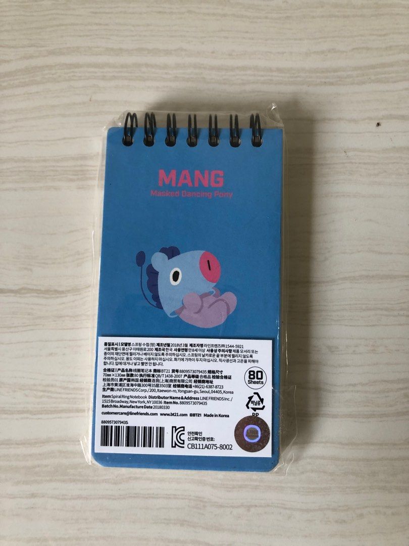 Official BT21 Mang Spiral Ring Notebook on Carousell