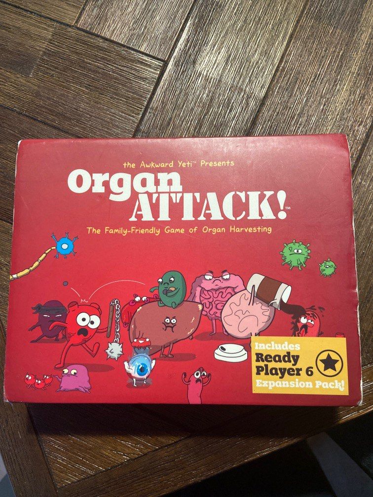 Organ Attack Game Educational Party Heart and Brain Comic Awkward Yeti ...