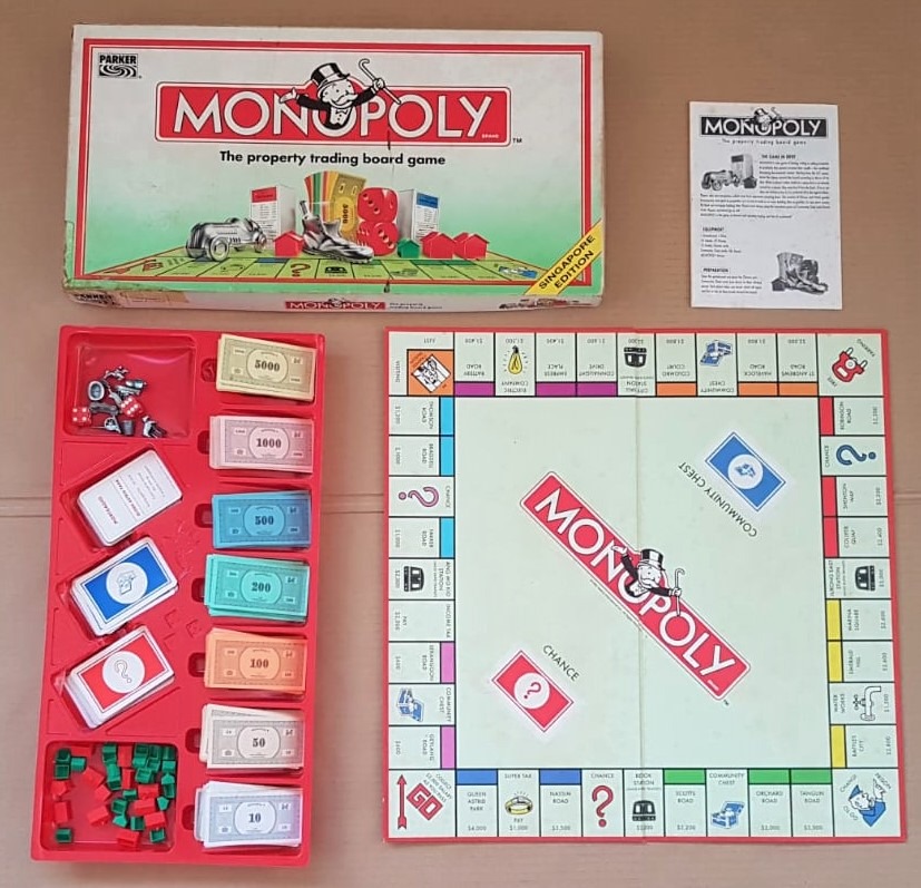 Original Monopoly Game, Singapore Edition, Set of Monopoly Board Game ...