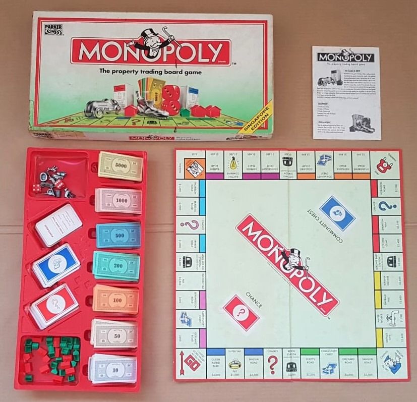 Original Monopoly Game, Singapore Edition, Set of Monopoly Board Game ...