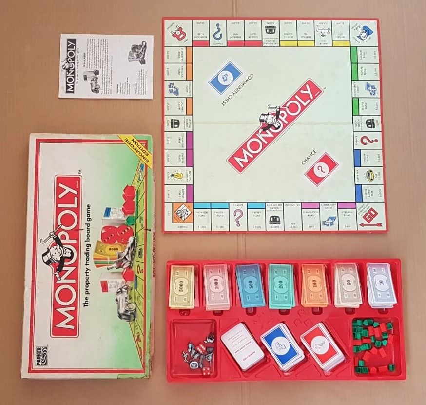 Original Monopoly Game, Singapore Edition, Set of Monopoly Board Game ...