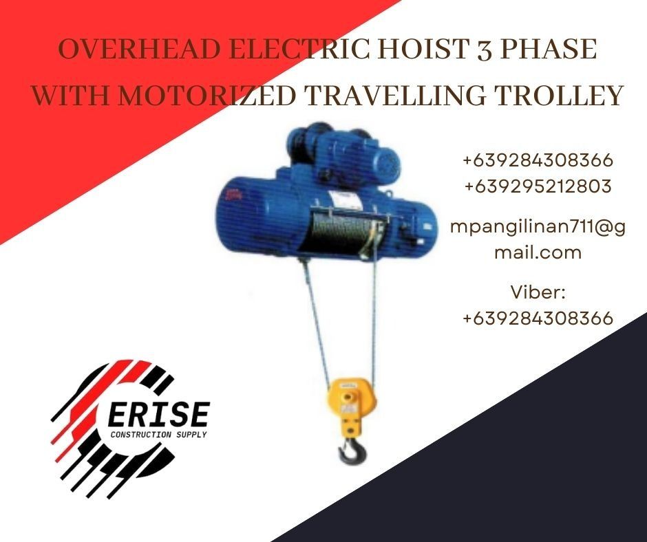 Overhead Electric Hoist 3 Phase with Motorized Travelling Trolley ...
