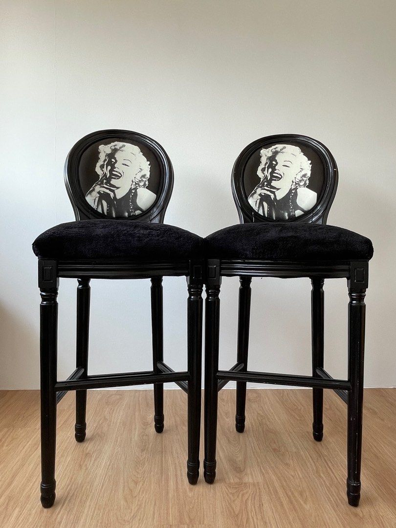 Pair of vintage retro Marilyn Monroe bar stools, Furniture & Home Living, Furniture, Chairs on ...