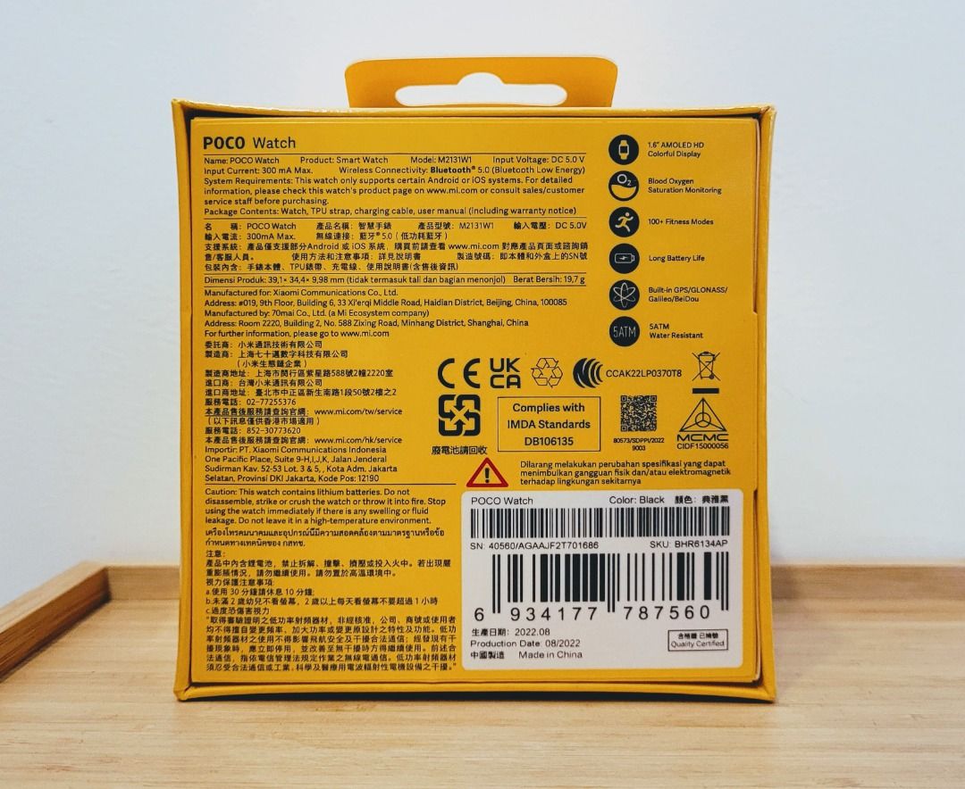 Poco Smart Watch Fitness Tracker Black (Global Version, SG Warranty ...