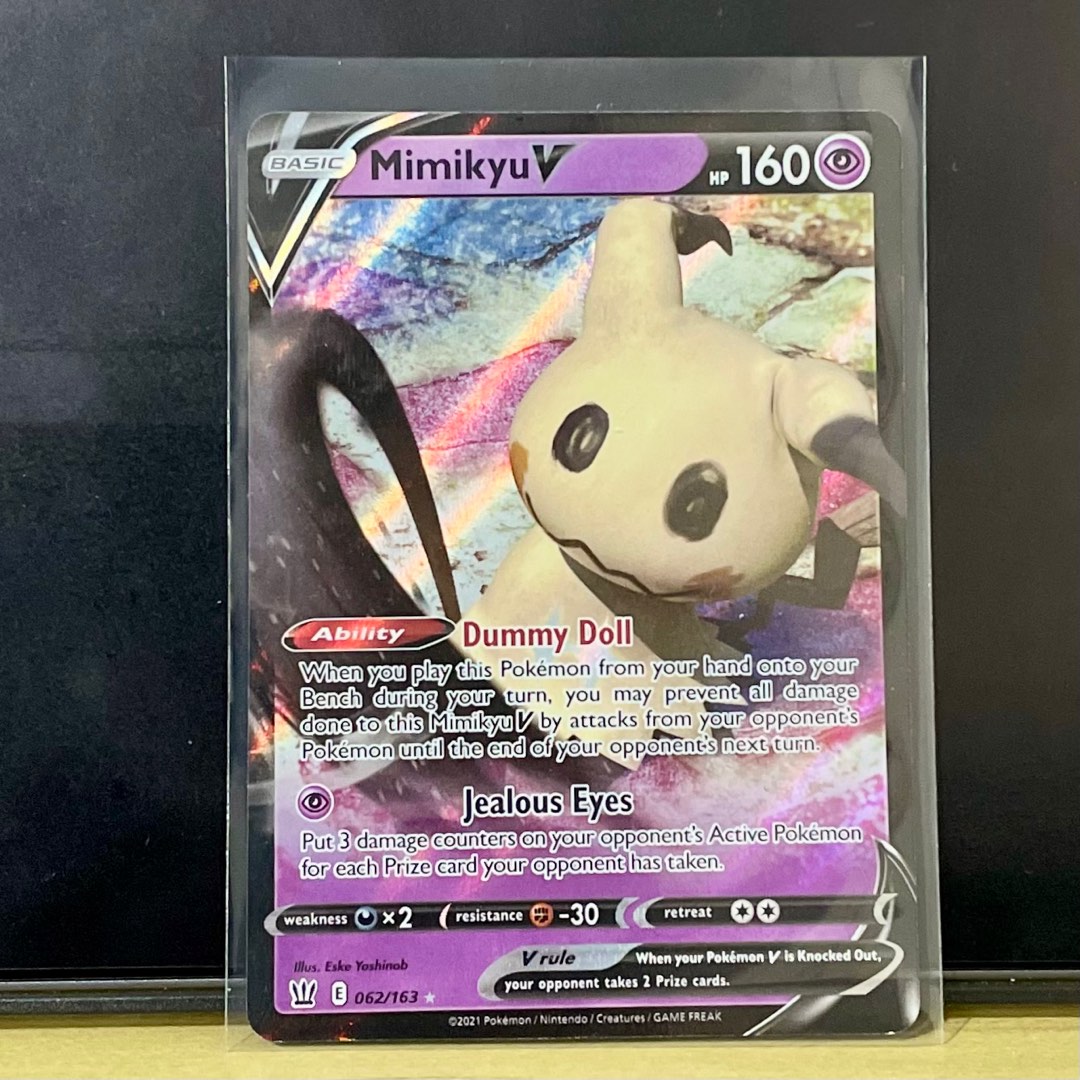 Pokémon TCG - Mimikyu V Sword Shield Battle Styles 062/163 on Carousell