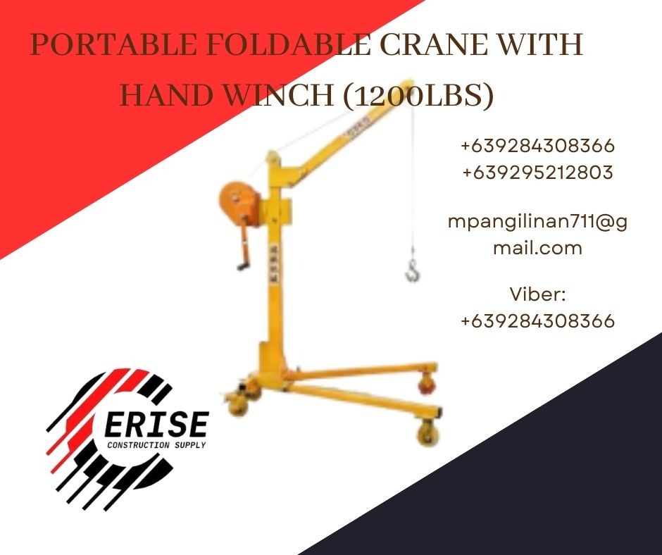 Portable Foldable Crane with Hand Winch (1200Lbs), Commercial ...