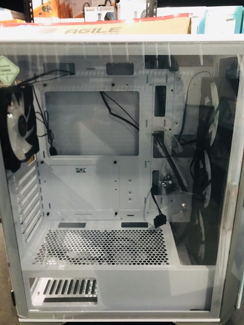 Powerlogic Falcon Agile Tempered Glass Gaming RGB PC Case White on ...