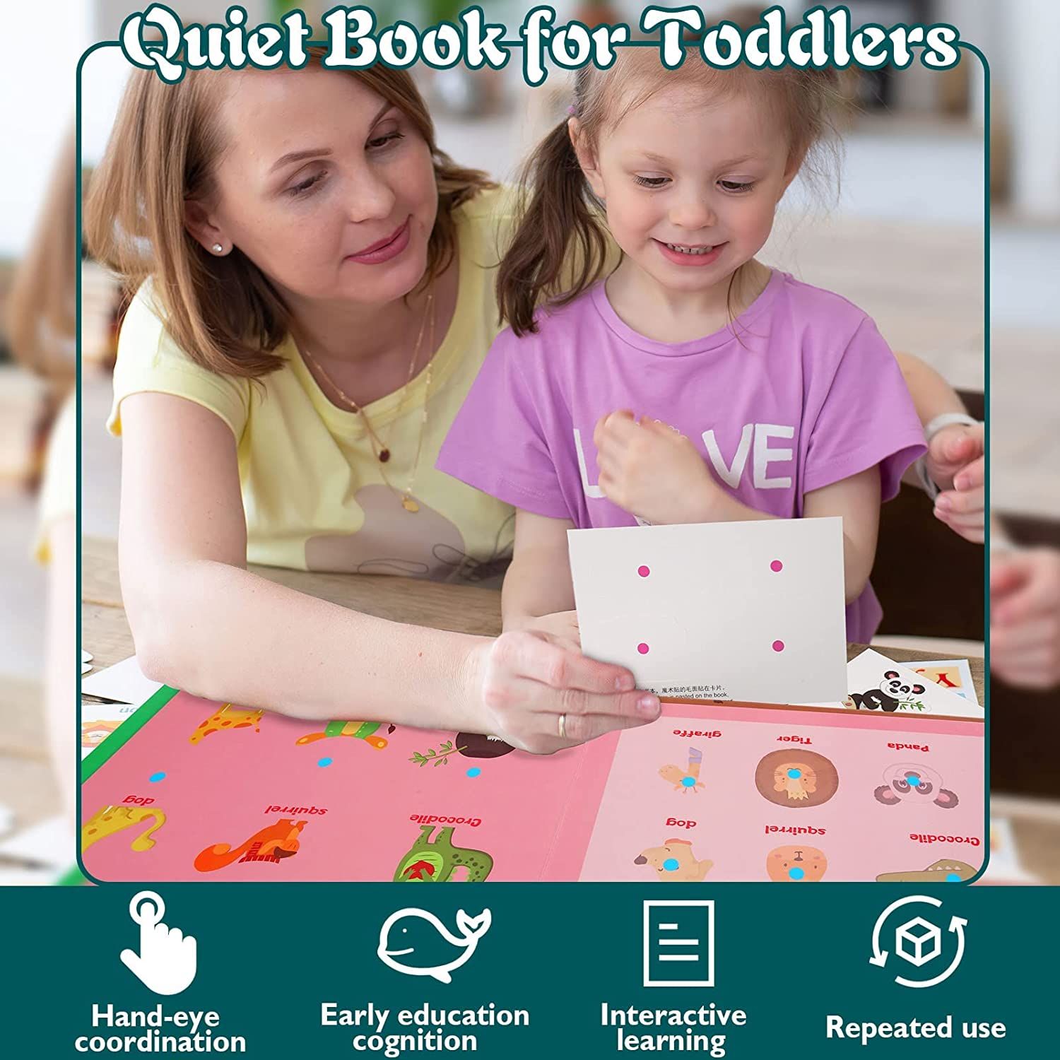 Quiet Book for Toddlers, Montessori Activity Toys Busy Book Sensory ...