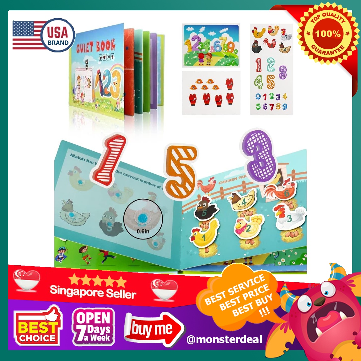 Quiet Book for Toddlers Montessori Activity Toys Busy Book Sensory ...