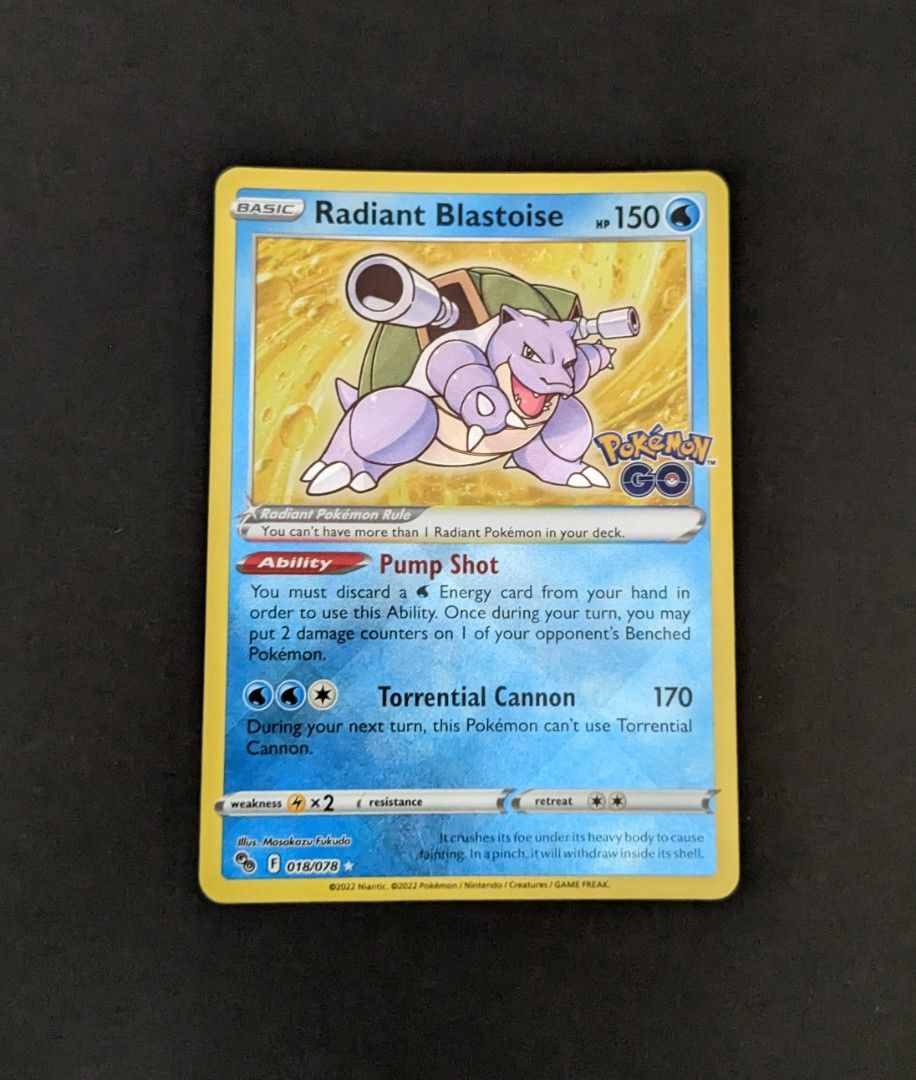 Radiant Blastoise Pokemon Go Pokemon Card Tcg #6, Hobbies & Toys, Toys ...