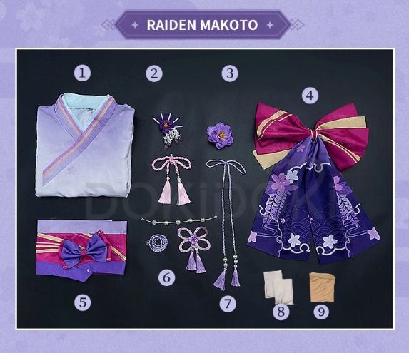 Raiden Shogun Ei/Makoto Baal kimono Beelzebul Electro Archon Genshin ...