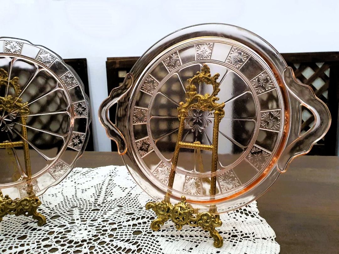 Rare 1930s depression glass tray in elegant Doric pattern by the ...