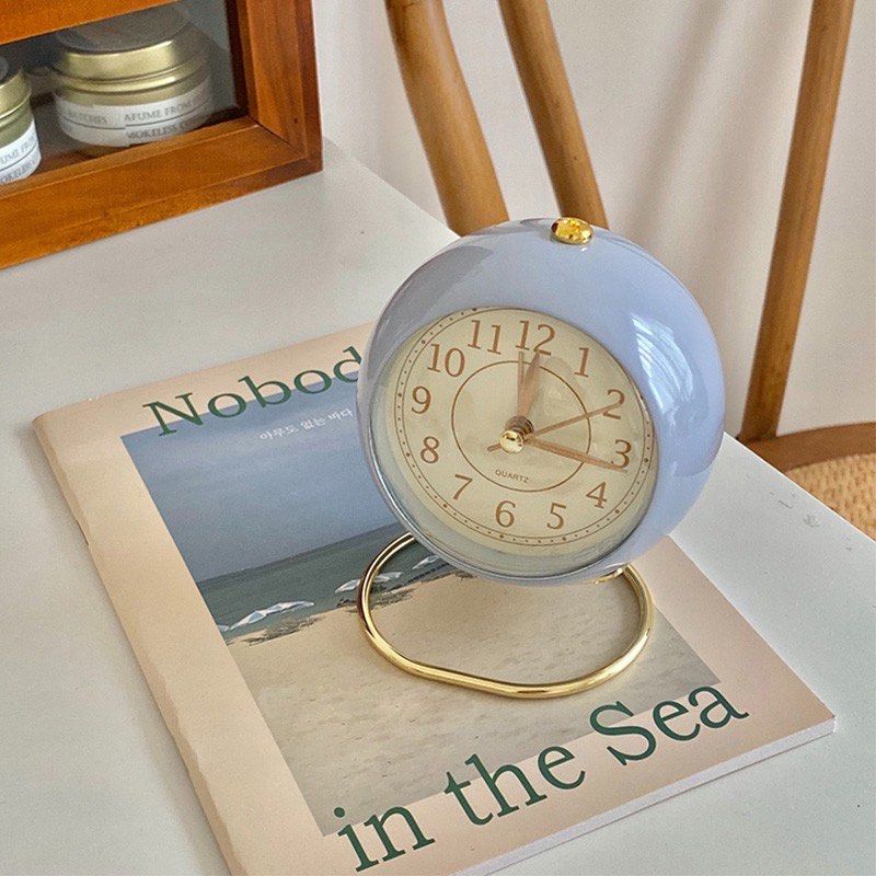 Retro Vintage Desktop Round Pastel Alarm Clock, Furniture & Home Living ...