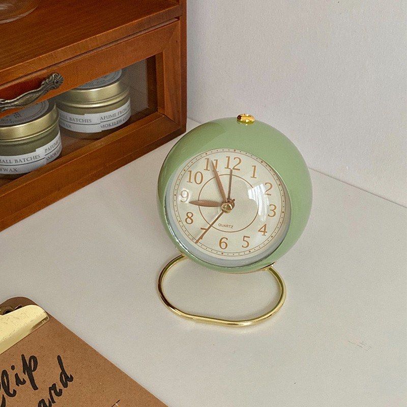 Retro Vintage Desktop Round Pastel Alarm Clock, Furniture & Home Living ...
