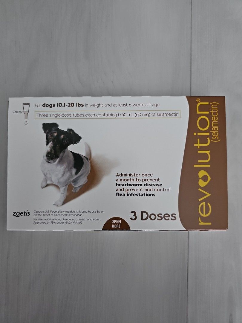 Revolution 3 Doses for 5-10kg Dogs, Pet Supplies, Health & Grooming on Carousell