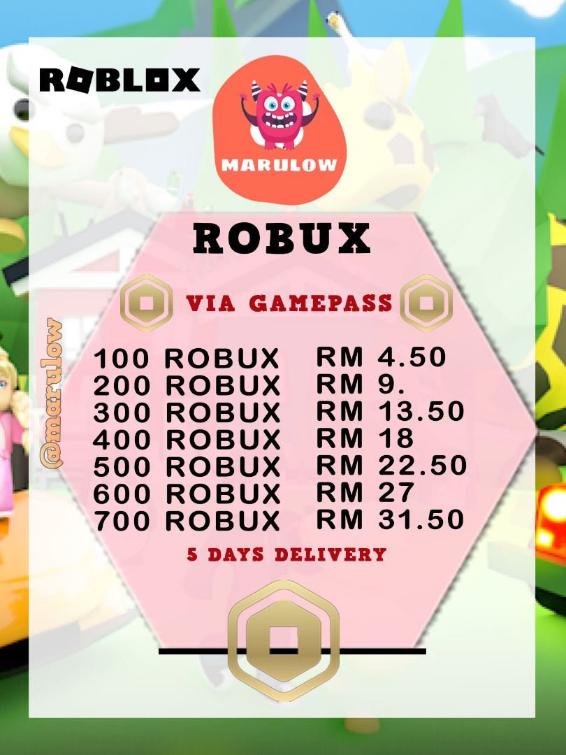 Robux Roblox, Video Gaming, Gaming Accessories, In-Game Products on ...