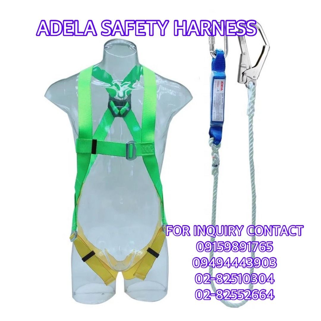 Safety Harness Full Body Harness with Chest Lock Single Lanyard Big ...