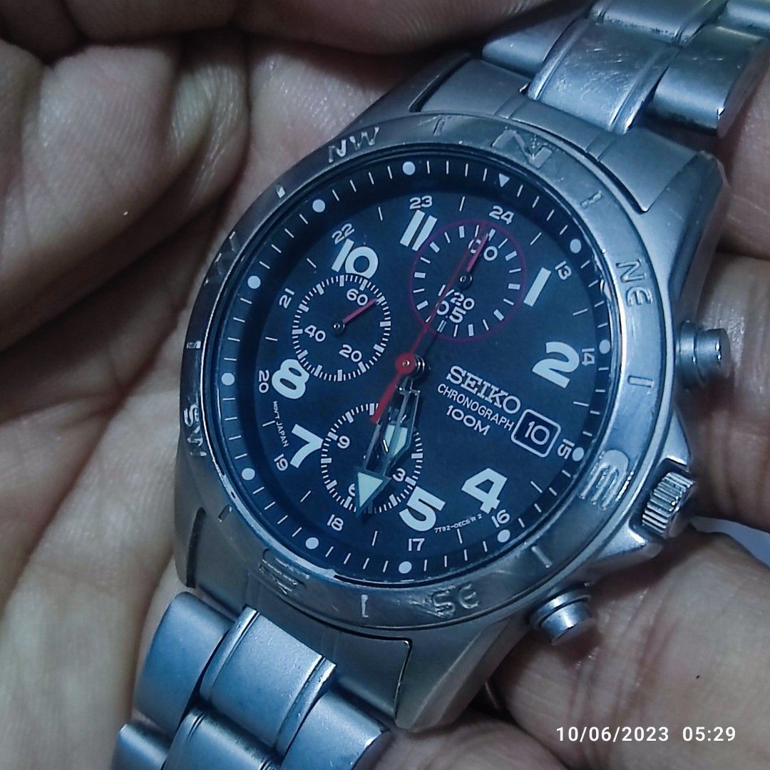 Seiko Field Watch Quartz Chronograph Gun Metal Finish on Carousell