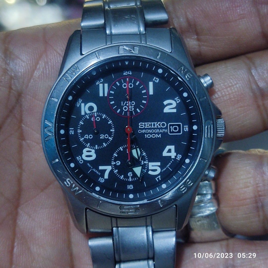 Seiko Field Watch Quartz Chronograph Gun Metal Finish on Carousell