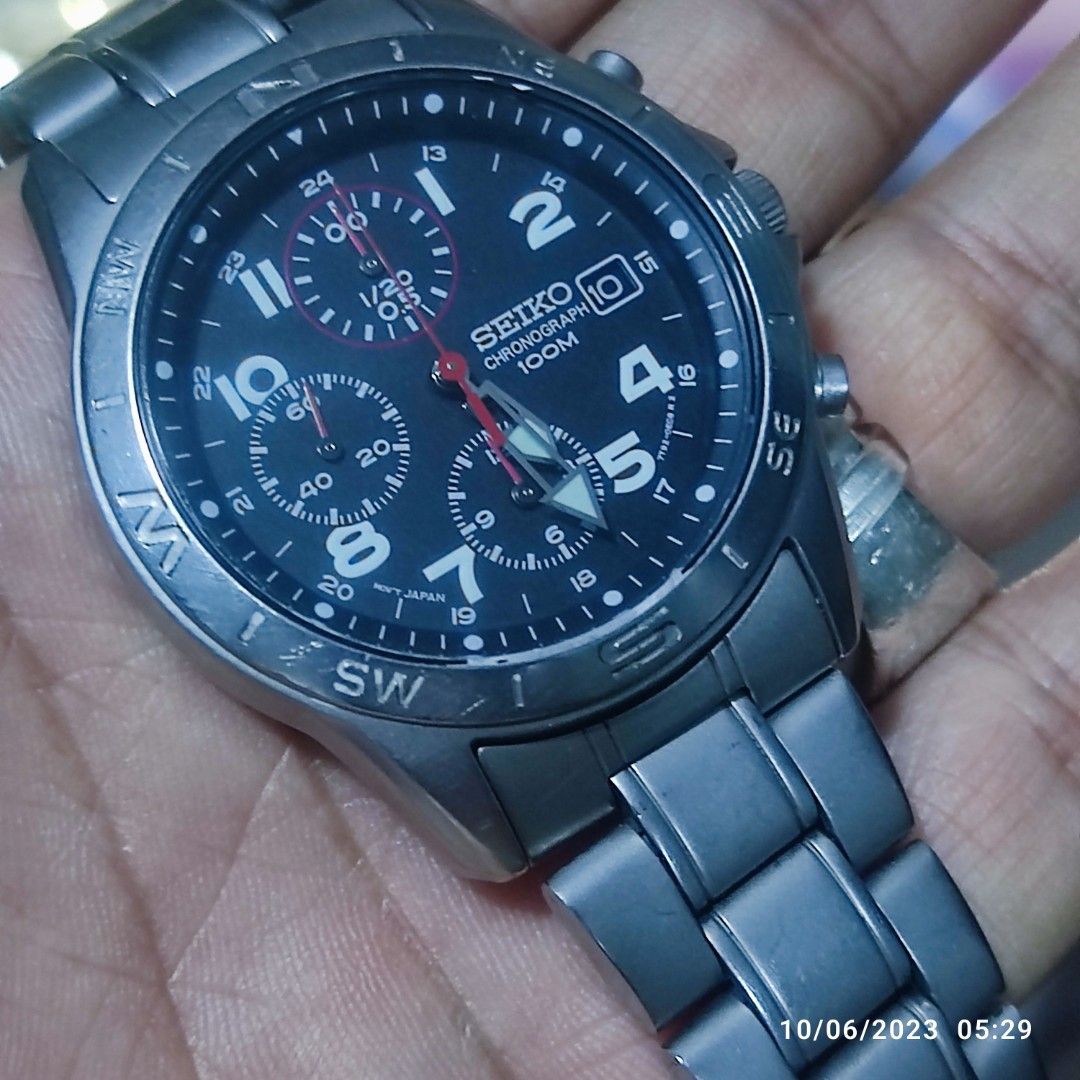 Seiko Field Watch Quartz Chronograph Gun Metal Finish on Carousell
