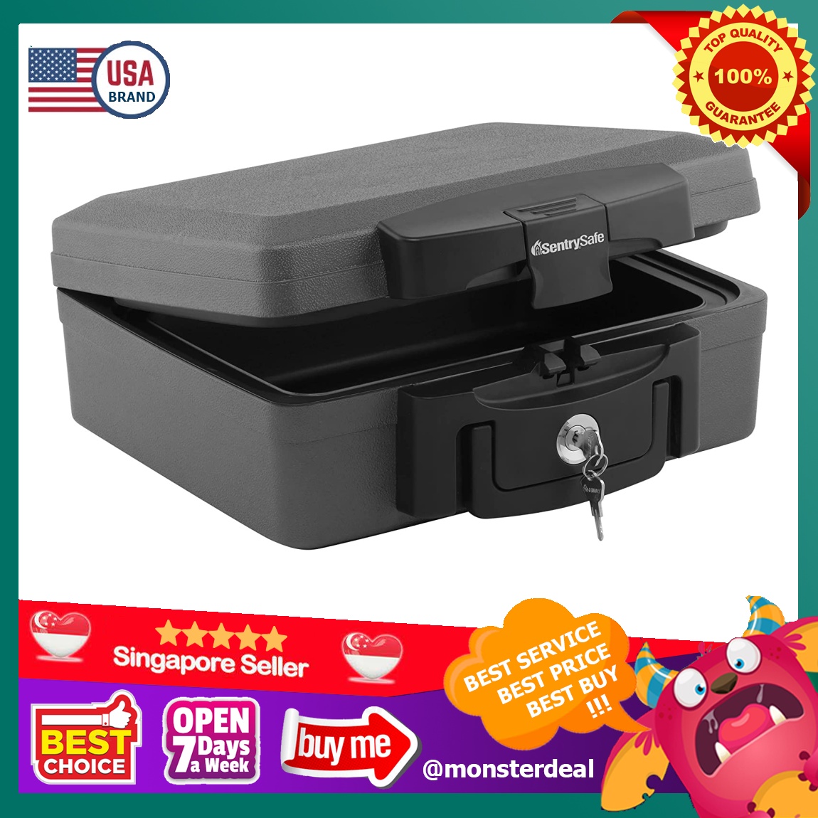 SentrySafe Fire Safe, Waterproof Fire Resistant Chest, .17 Cubic Feet ...