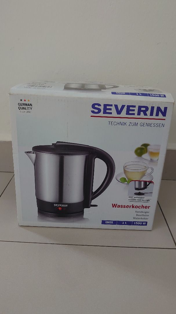 Severin 1L electric kettle, 1500W, TV & Home Appliances, Kitchen ...