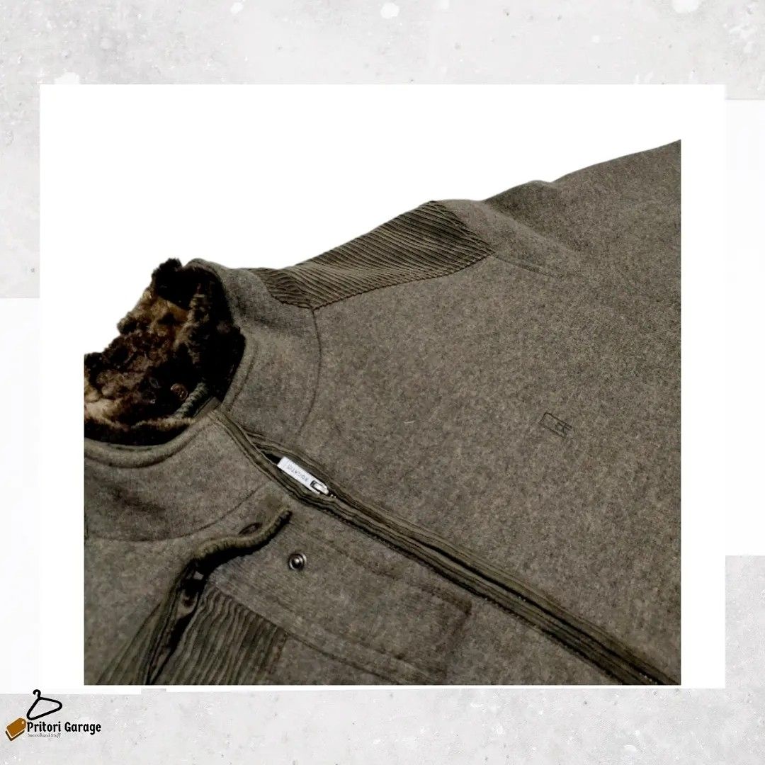 Shearling Harington Suede Corduroy Sherpa 2in1 Jacket Rogatis Earth ...