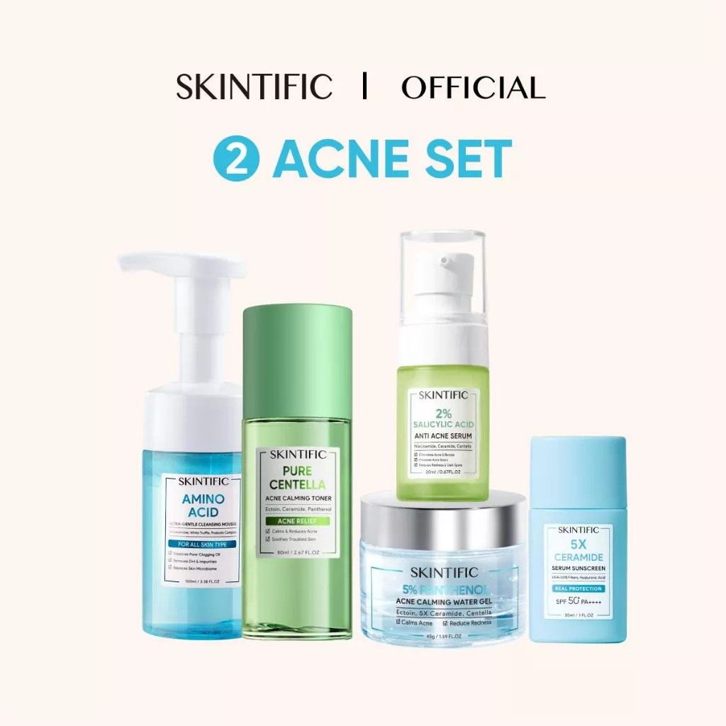SKINTIFIC 5pcs with sunscreen - Paket Skincare Low pH Cleanser ...