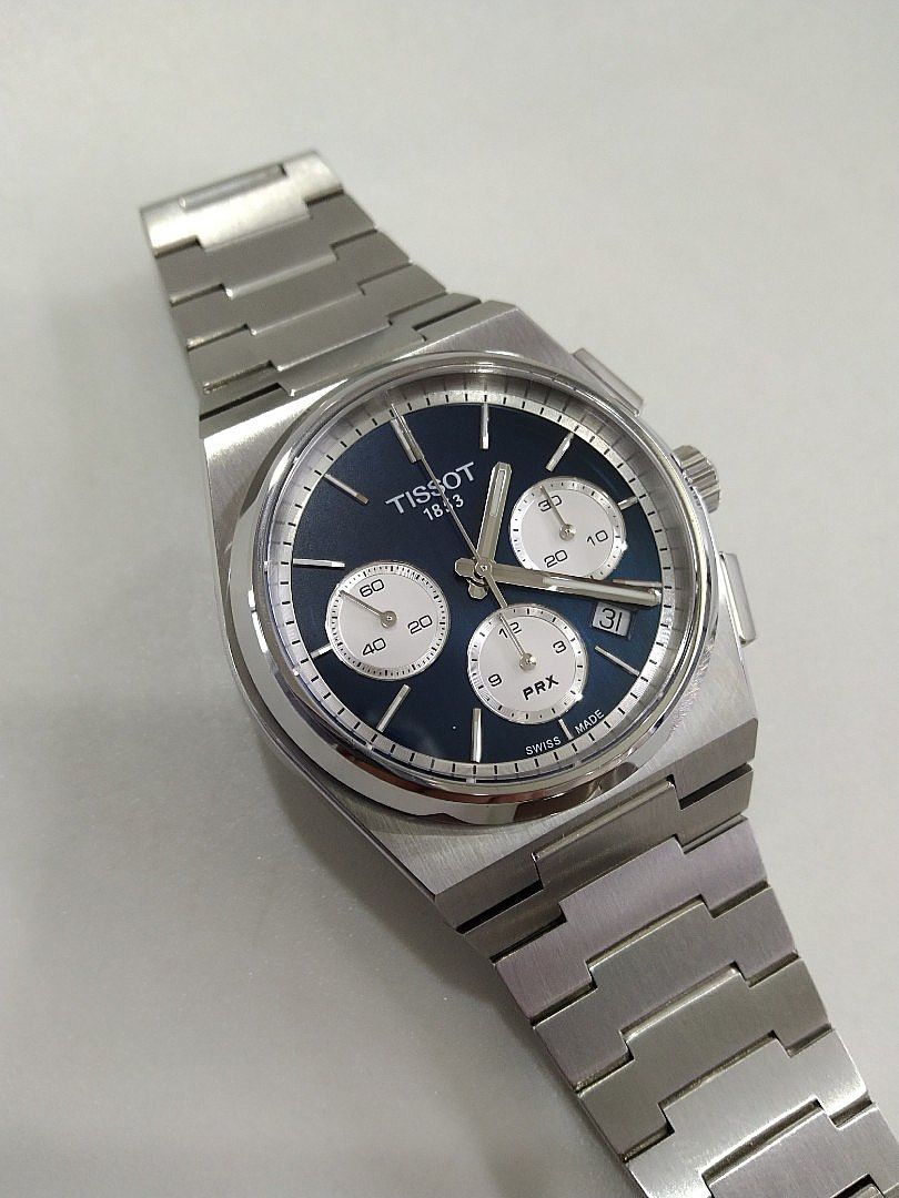 Tissot PRX blue panda chronograph, Luxury, Watches on Carousell