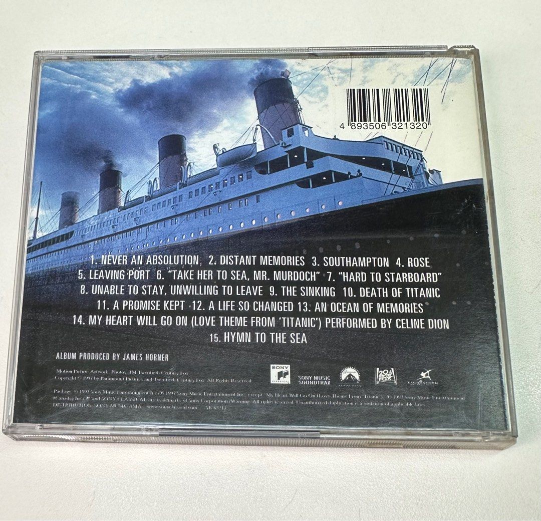 TITANIC MUSIC FROM THE MOTION PICTURE, 興趣及遊戲, 音樂、樂器 & 配件, 音樂與媒體 - CD 及 ...