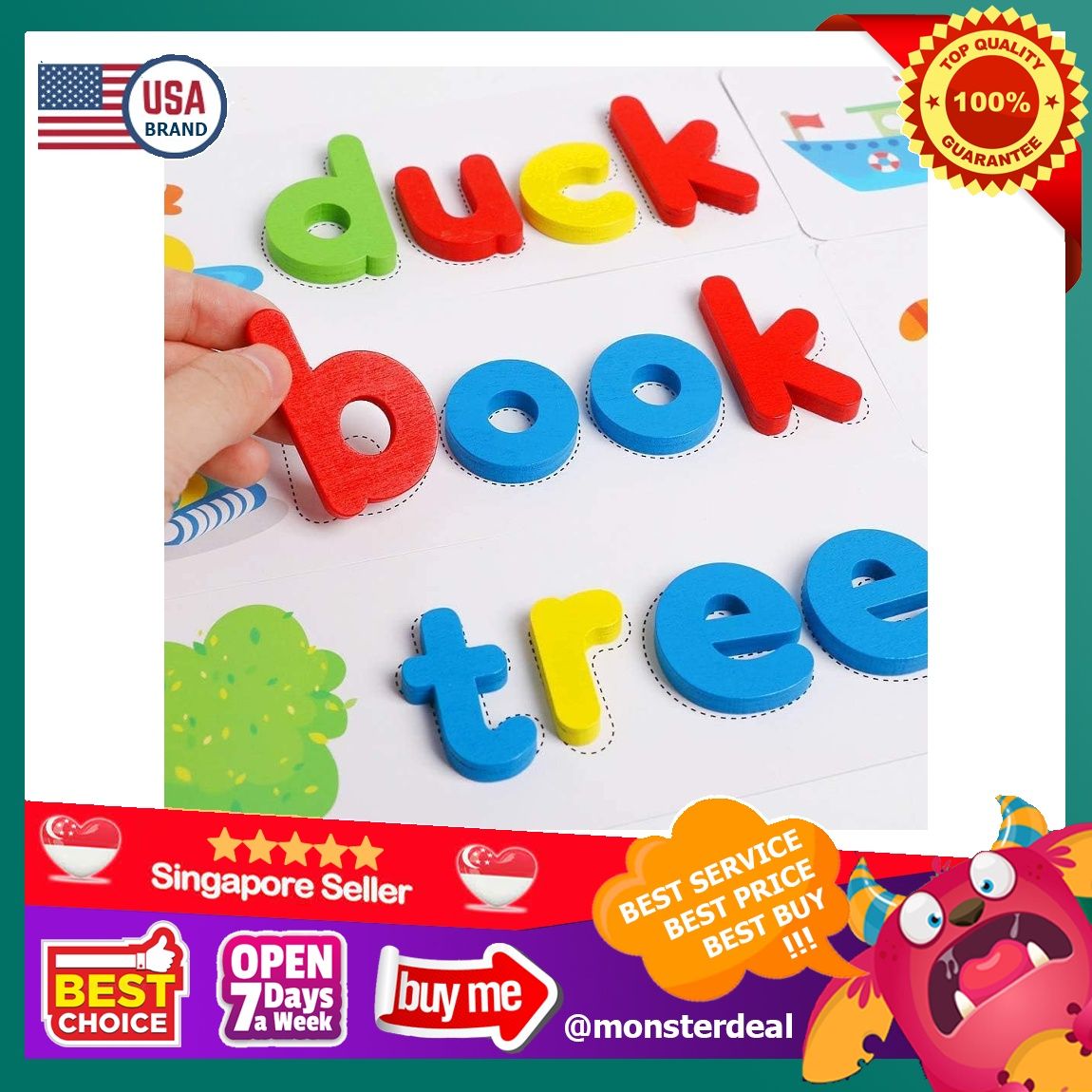 Toworld See and Spelling Learning Toy, Matching Letter Games Sight Word ...
