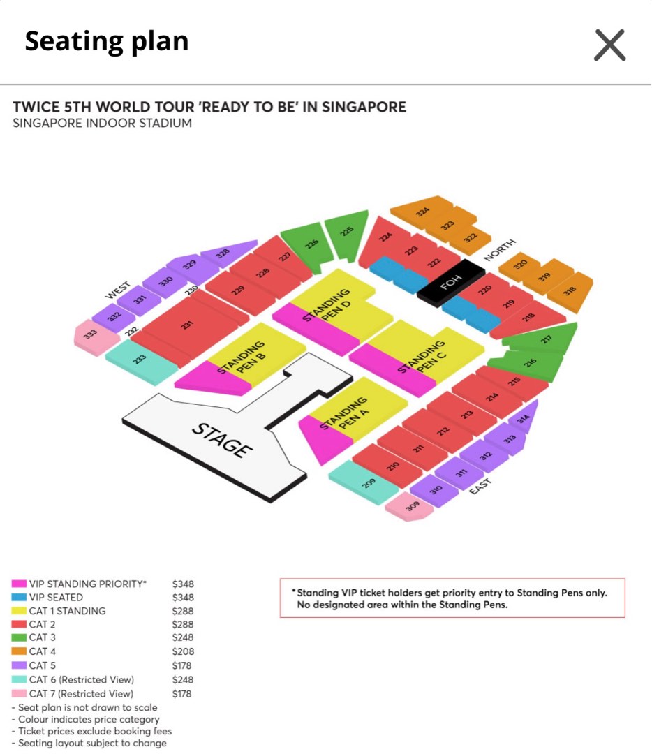 2x Twice Concert Day 2 (3 Sep) CAT 1 Standing Tickets - Pen D, Tickets ...