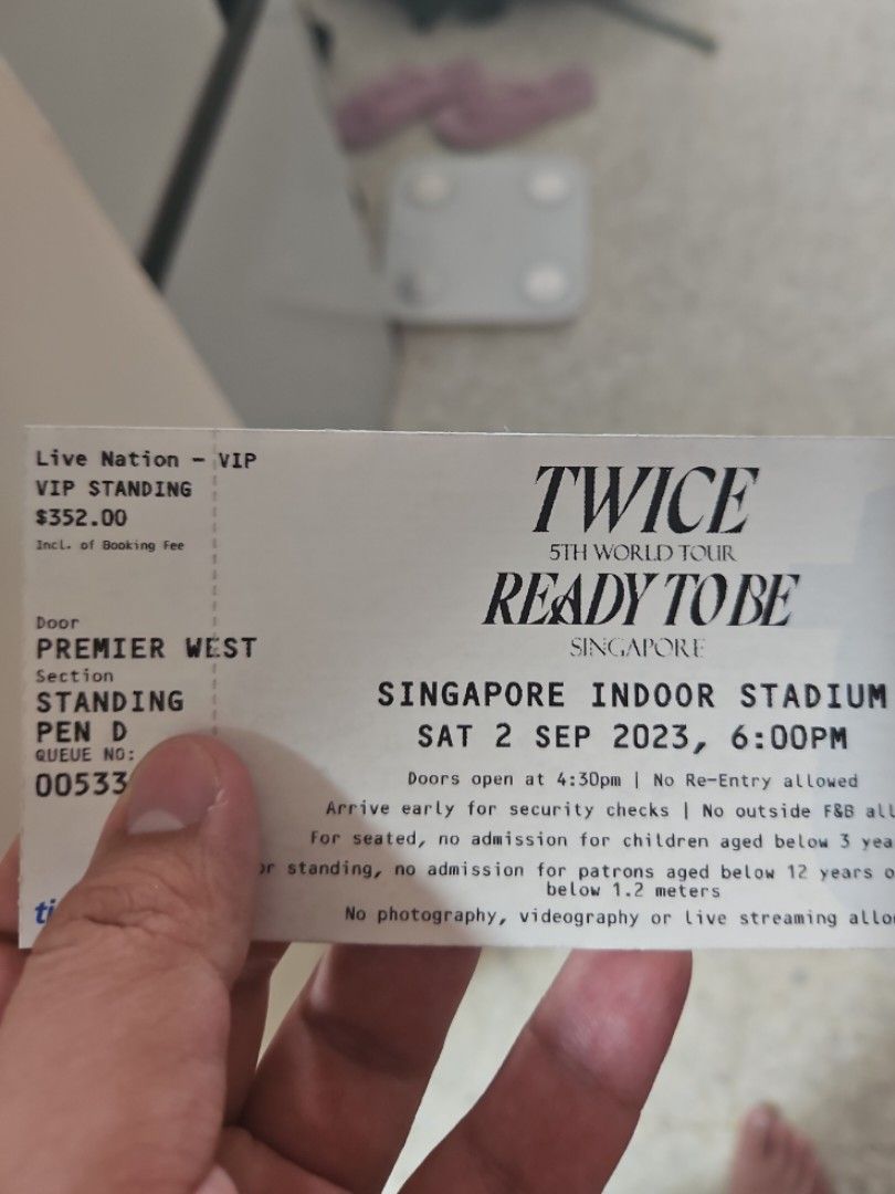 TWICE VIP Pen D tickets both 2 & 3 Sep 2023 Day 2 Ready to Be, Tickets ...