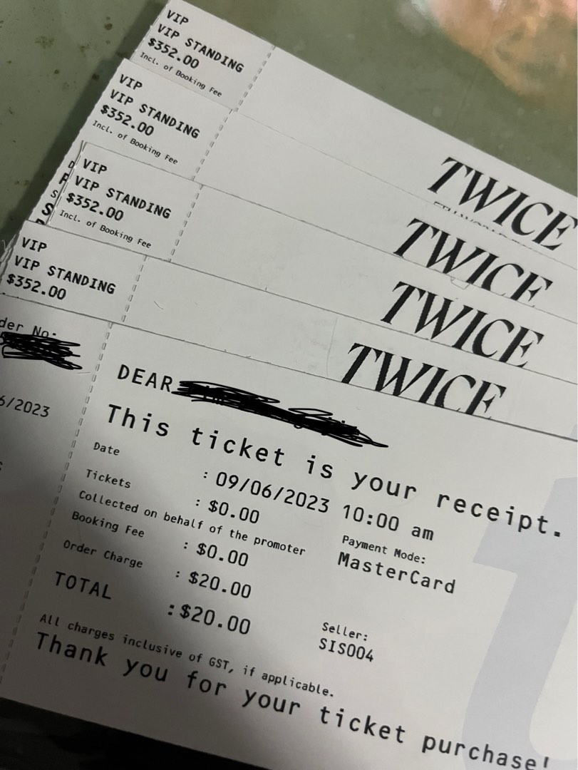 Twice VIP STANDING PEN A Physical Tickets, Tickets & Vouchers, Event ...