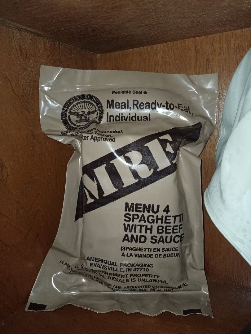 US MRE Meal Ready to Eat Menu 4 (Spaghetti with beef & sauce), Food ...
