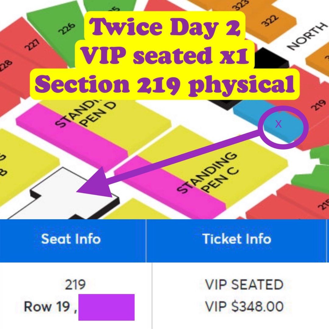 VIP seated x1 sec 219 twice 5th world tour ‘ready to be’ in Singapore ...