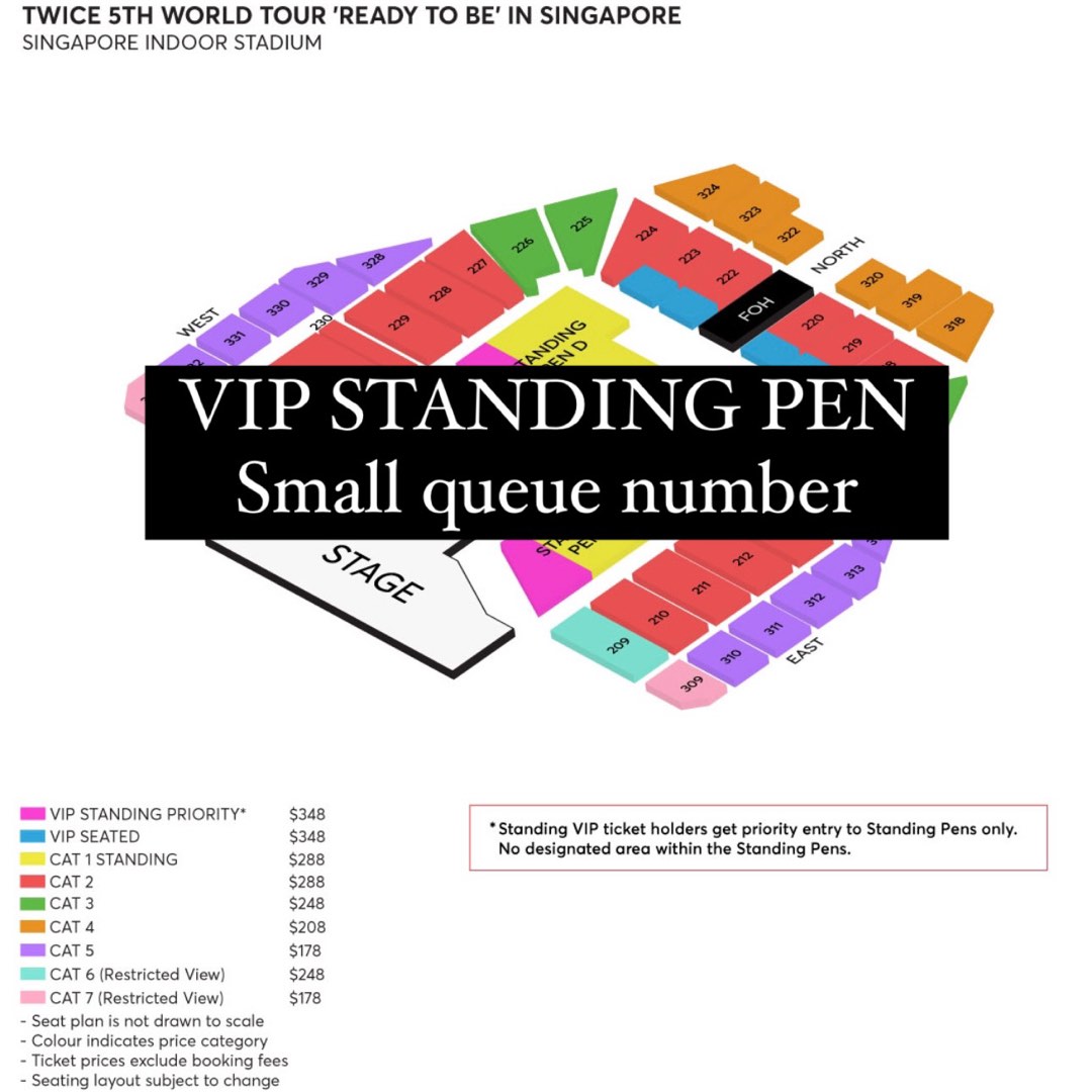 VIP Standing Pen Twice 5th World Tour Ready To Be in SG Singapore Concert Tickets, Tickets ...