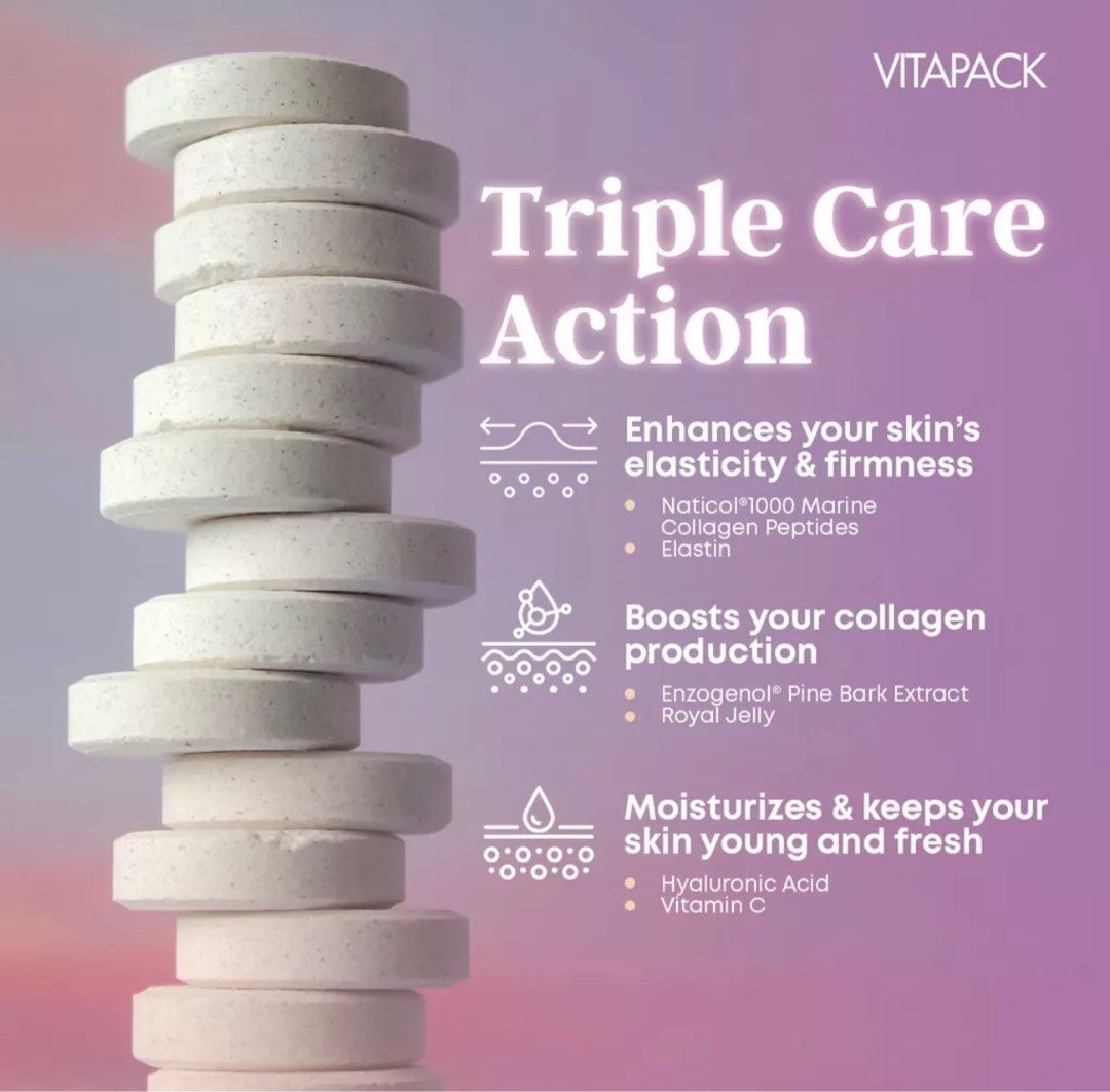 VITAPACK Collagen Tablets (100% ORIGINAL), Beauty & Personal Care, Face ...