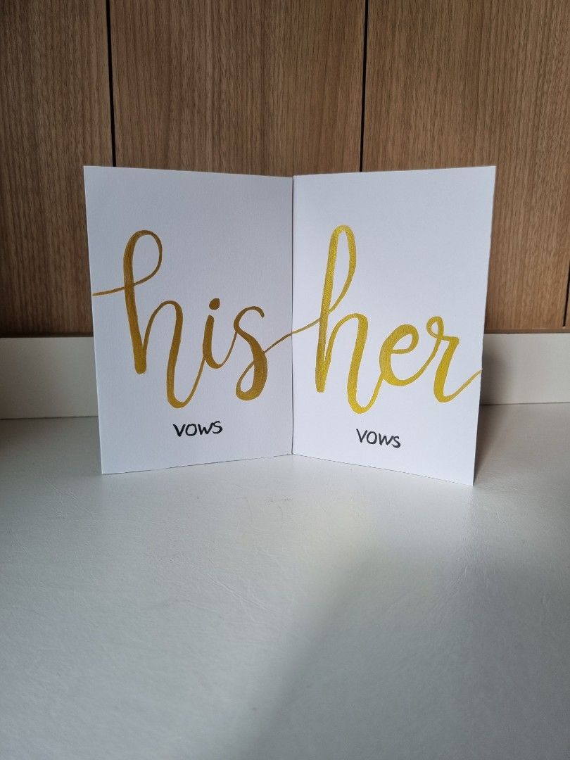 Wedding vow cards, Hobbies & Toys, Stationery & Craft, Handmade Craft ...