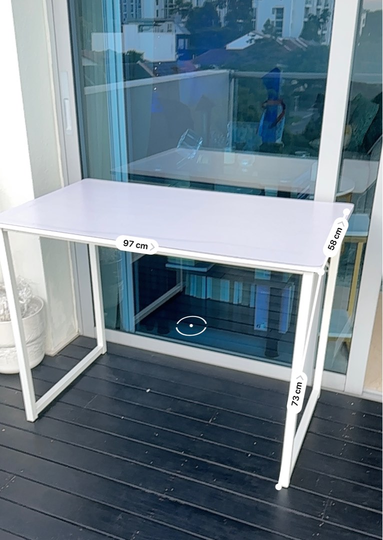 White Study Table, Furniture & Home Living, Furniture, Tables & Sets on ...