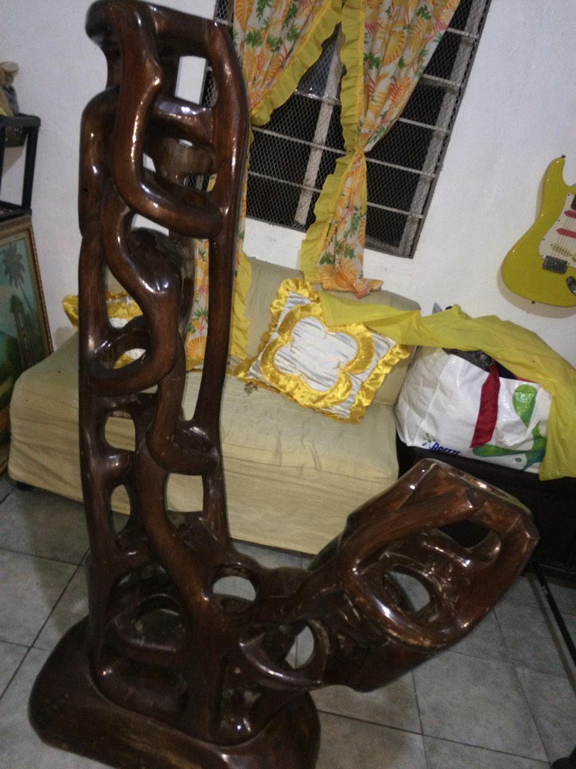 Wine Rack Tree Trunk Solid Wood, Furniture & Home Living, Kitchenware ...