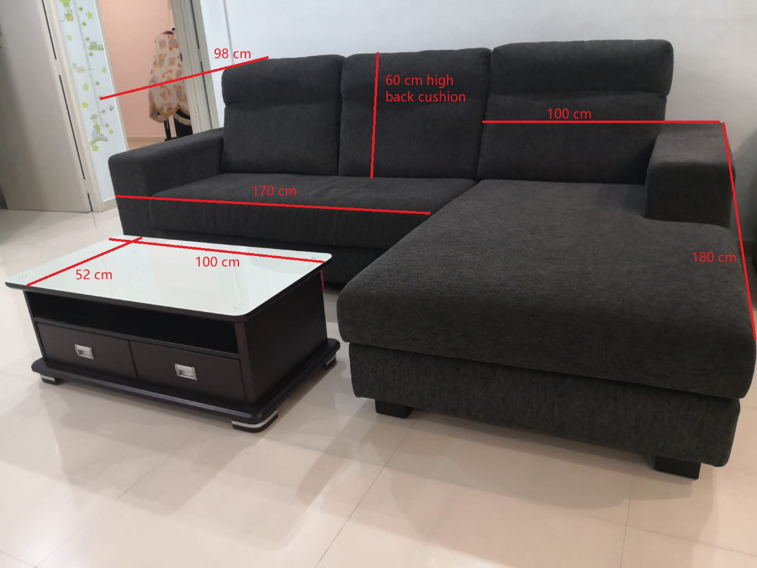 Wynn L-shape sofa and table, Furniture & Home Living, Furniture, Sofas ...